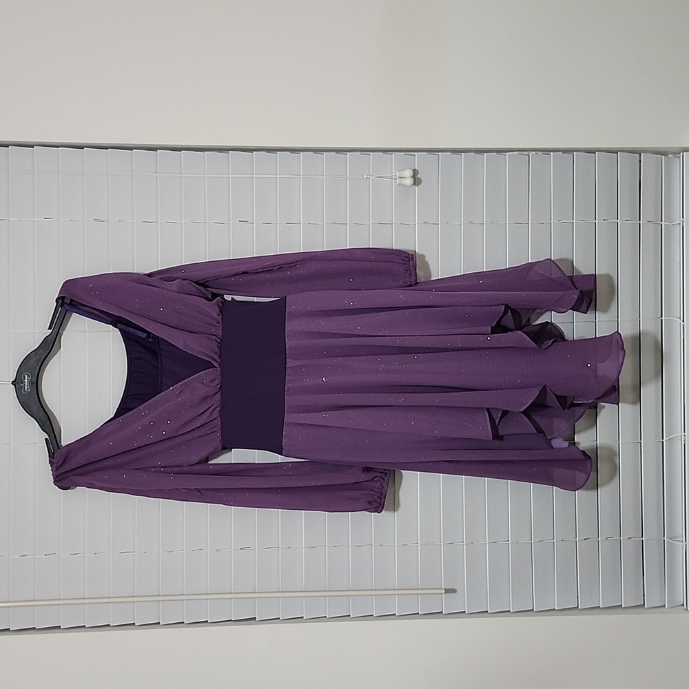 Purple Long Sleeve Dance Costume - Gem